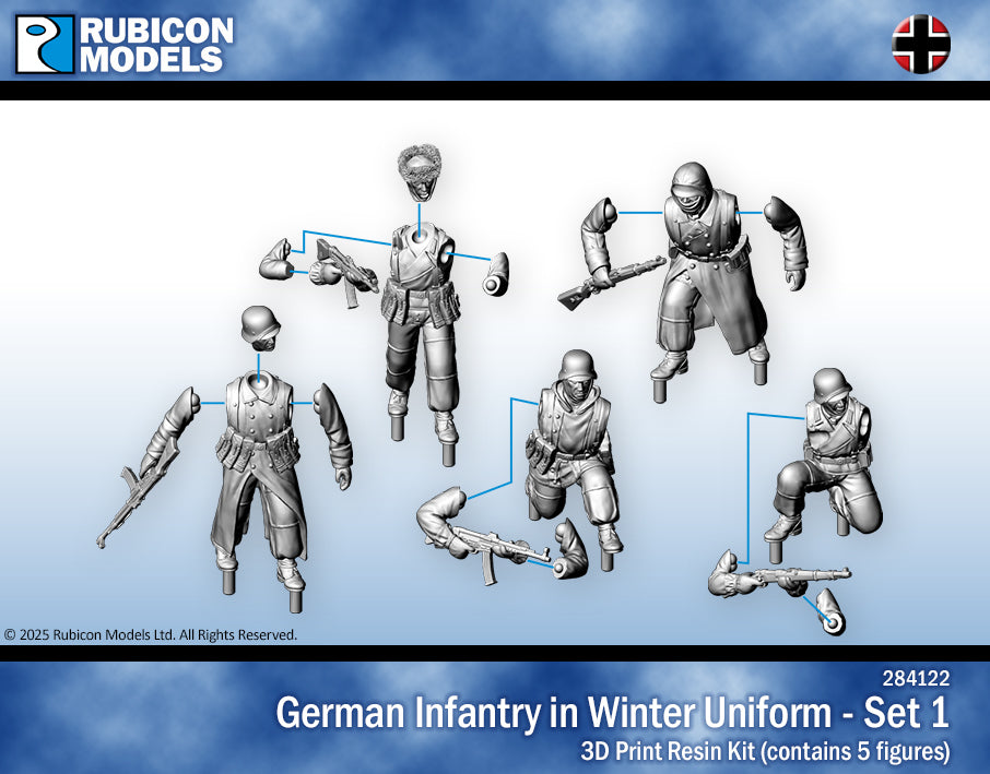 284122 German Infantry (Winter) Set 1- Resin – Rubicon Models USA