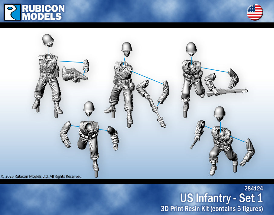 284124 US Infantry Set 1- Resin – Rubicon Models USA