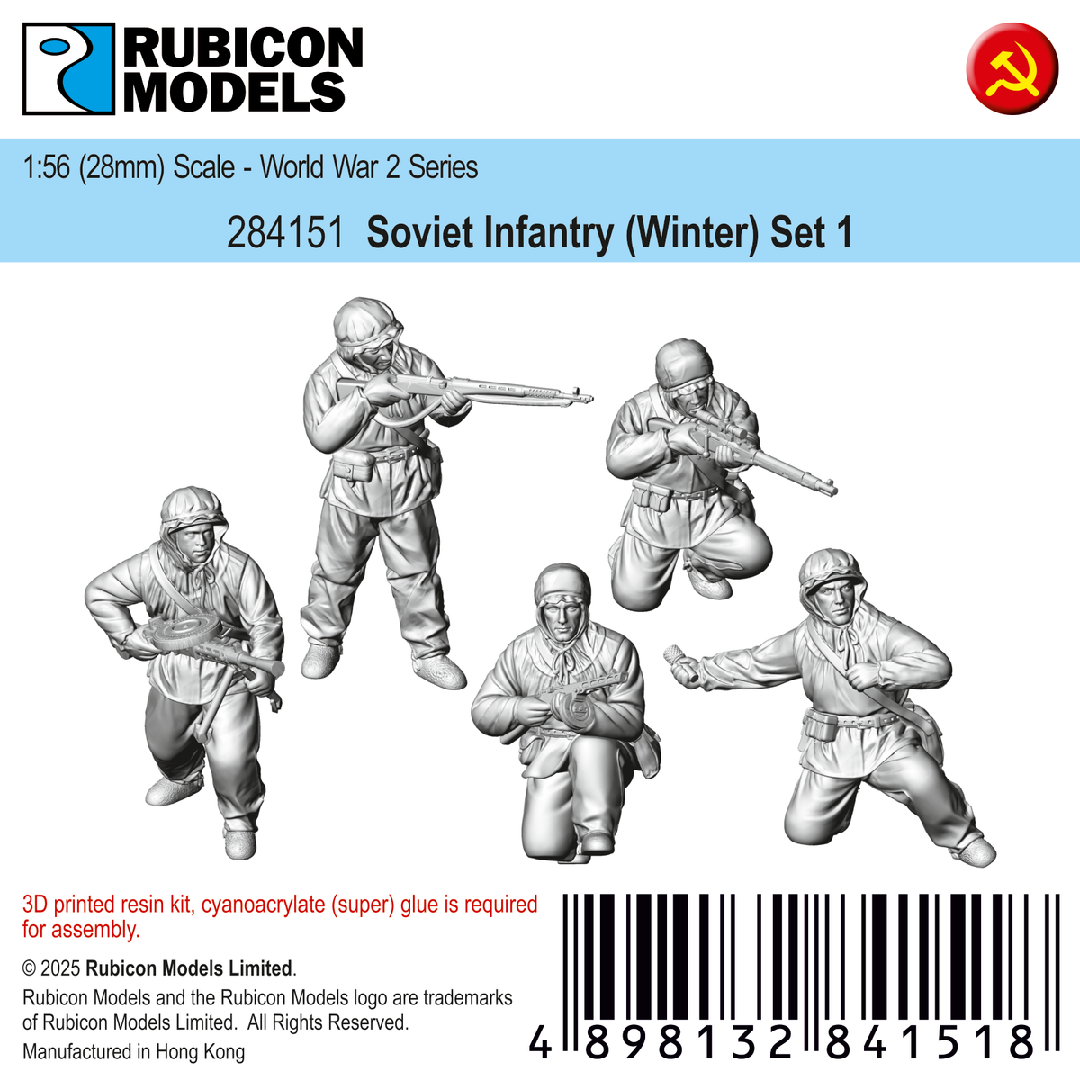 284151 Soviet Infantry (Winter Gear) Set 1- Resin – Rubicon Models USA