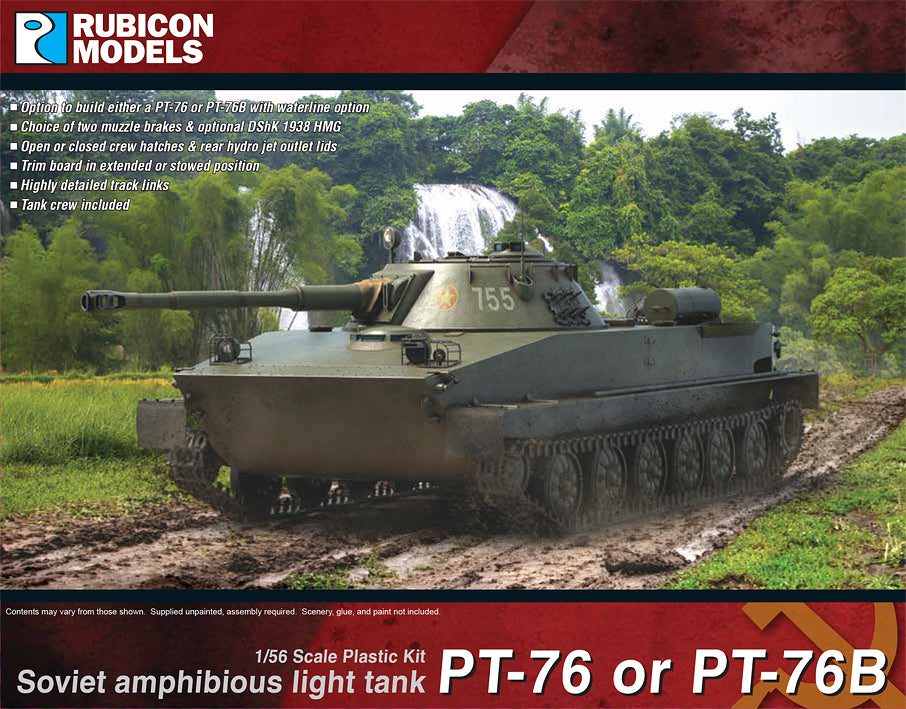 280129 Soviet PT-76 or PT-76B Amphibious Light Tank – Rubicon Models USA