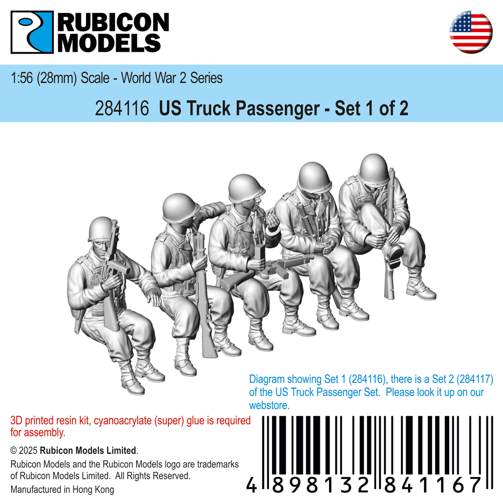 284116 US Infantry - Seating (Set 1)- Resin – Rubicon Models USA