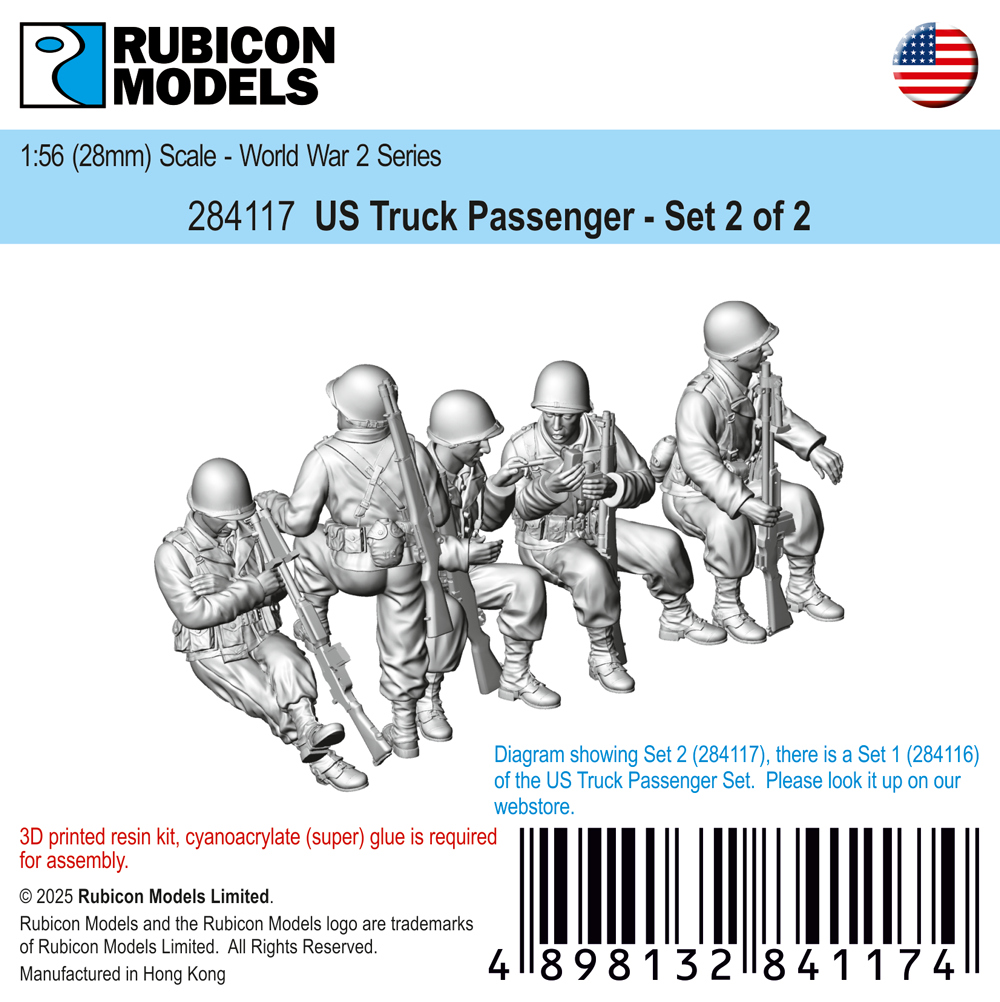284117 US Infantry - Seating (Set 2)- Resin – Rubicon Models USA