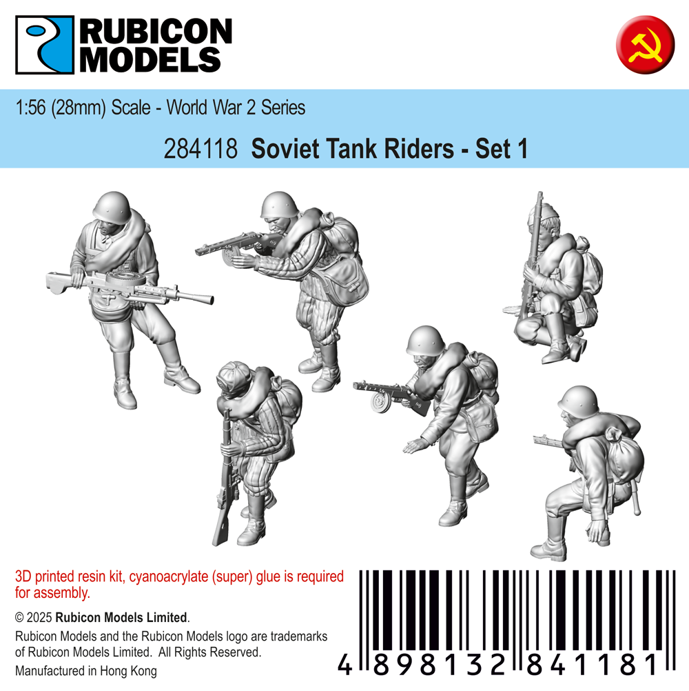 284118 Soviet Tank Riders- Resin – Rubicon Models USA