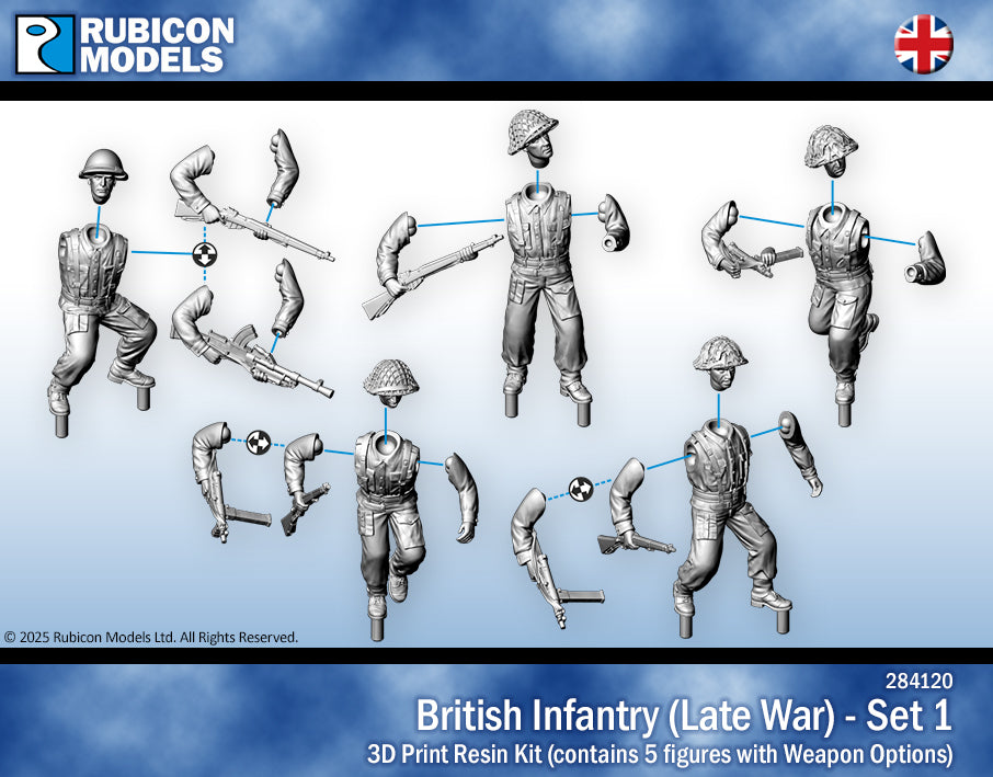 284120 British Infantry(Late) Set 1- Resin – Rubicon Models USA