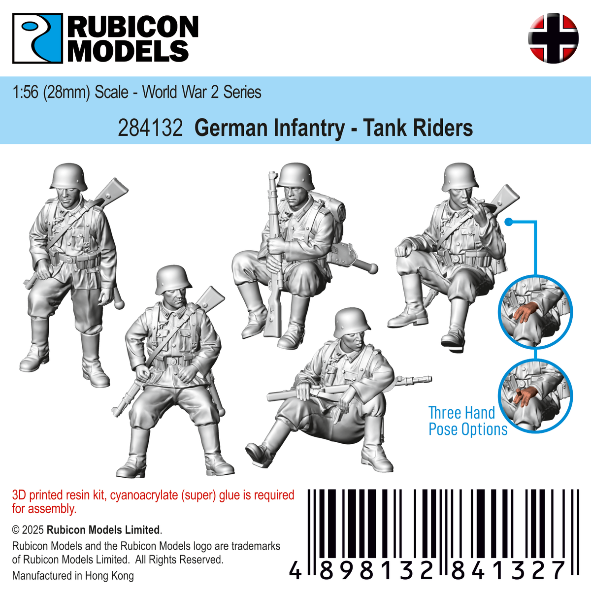 284132 German Infantry- Tank Riders- Resin – Rubicon Models USA