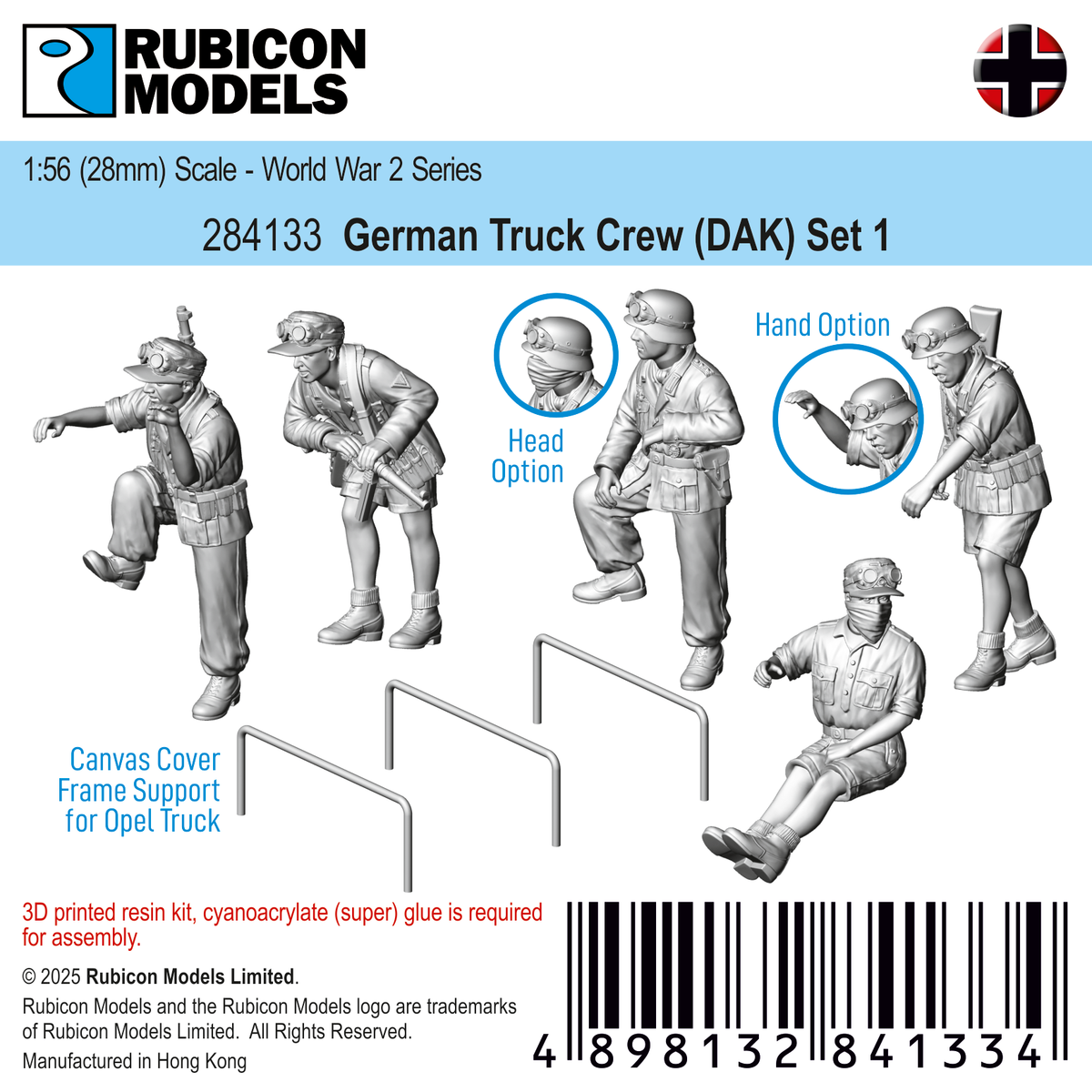 284133 German Truck Crew (DAK) Set 1- Resin – Rubicon Models USA