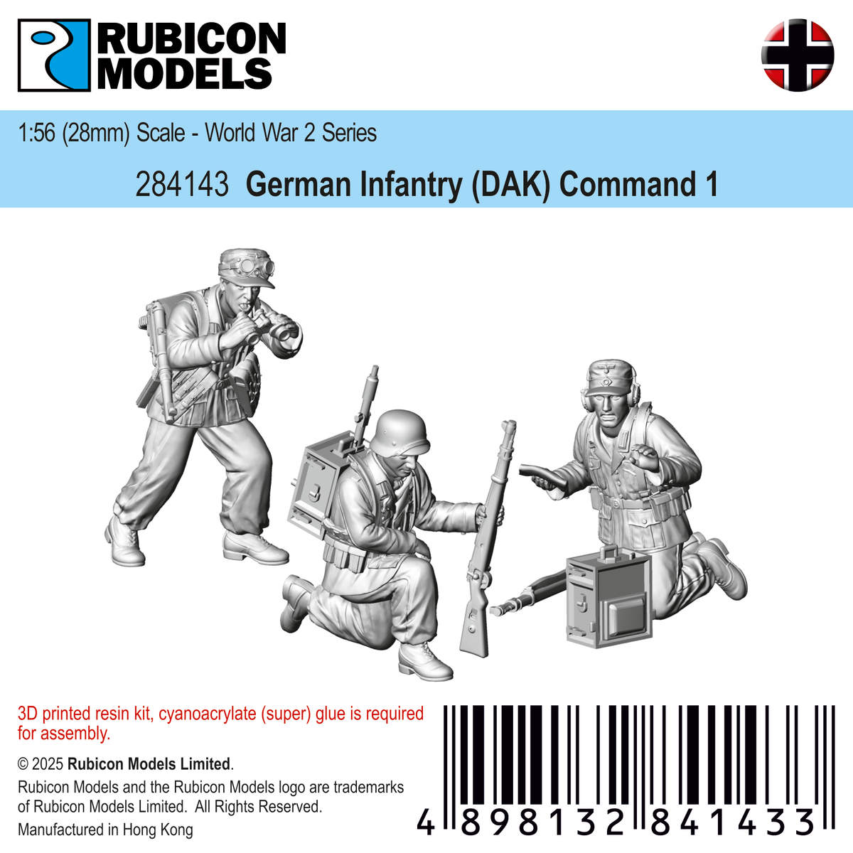 284143 German Infantry (DAK) Command Set 1- Resin – Rubicon Models USA