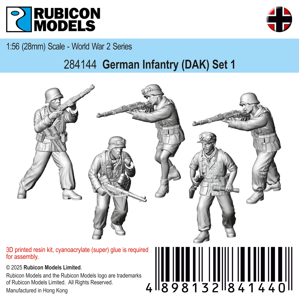 284144 German Infantry (DAK) Set 1- Resin – Rubicon Models USA