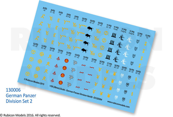 ~130006 German Panzer Division Set 2 Decal Sheet – Rubicon Models USA