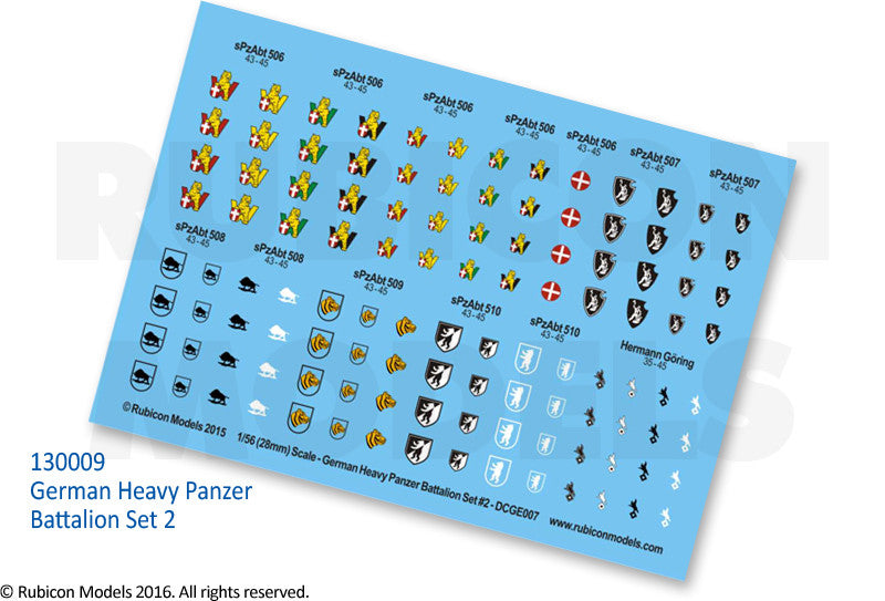 ~130009 German Heavy Panzer Battalion Set 2 Decal Sheet – Rubicon ...