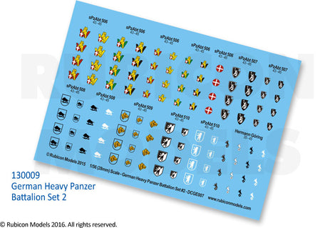 ~130009 German Heavy Panzer Battalion Set 2 Decal Sheet – Rubicon ...