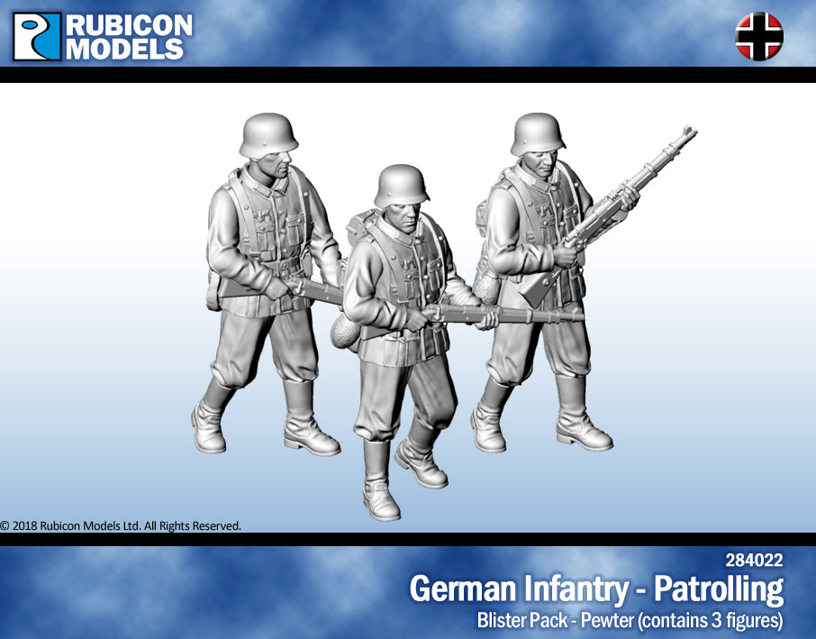 284022 German Infantry Patrolling- Pewter – Rubicon Models USA