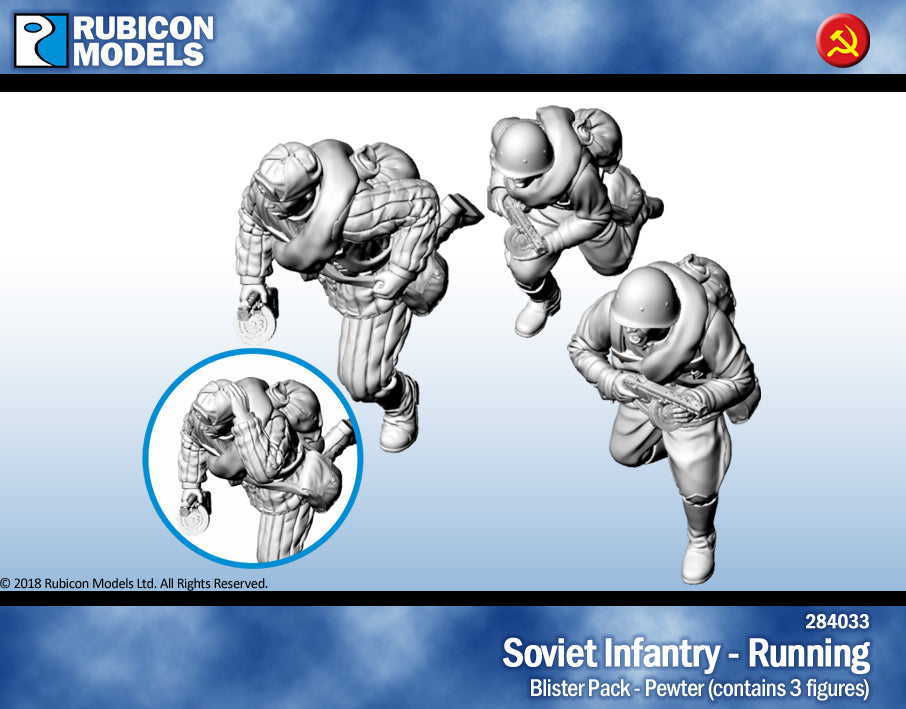 284033 Soviet Infantry Running- Pewter – Rubicon Models USA
