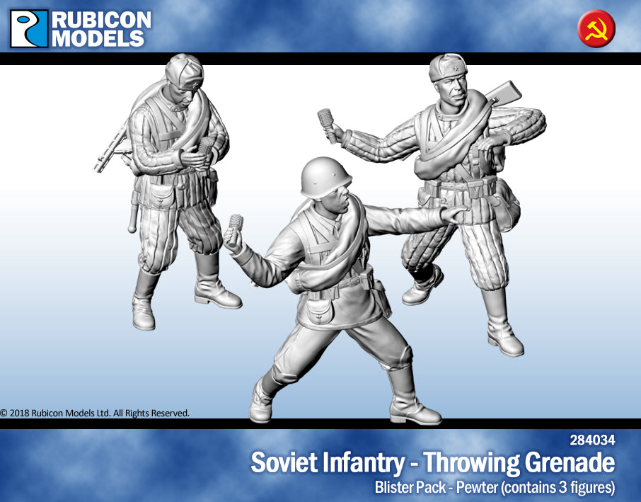 284034 Soviet Infantry Throwing Grenade- Pewter – Rubicon Models USA