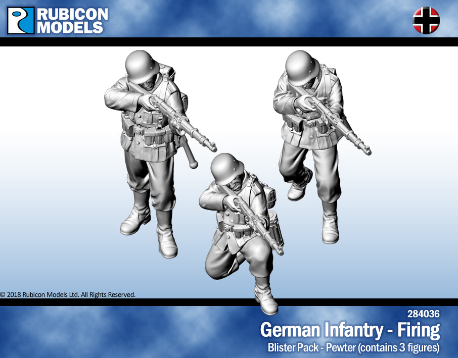 284036 German Infantry Firing- Pewter – Rubicon Models USA