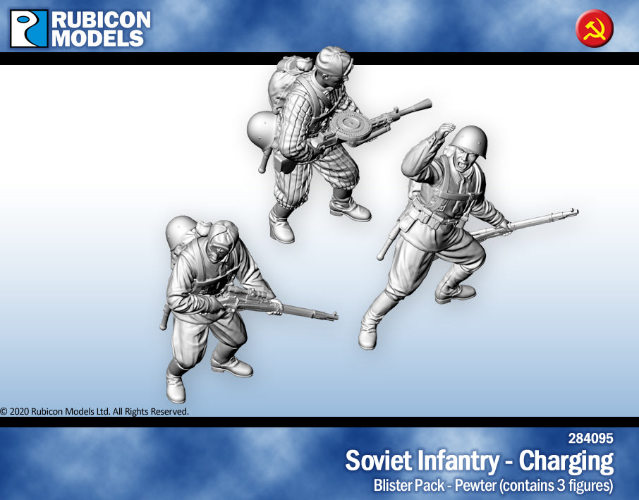 284095 Soviet Infantry Charging- Pewter – Rubicon Models USA